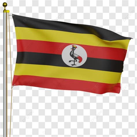 기둥으로 펄럭이는 우간다 깃발 투명 극을 흔들며 우간다 깃발 우간다 깃발을 흔드는 우간다 국기 Png 일러스트 및 Psd 이미지 무료 다운로드 Pngtree
