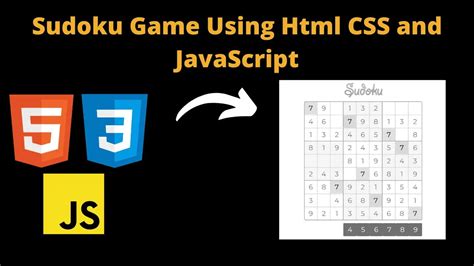Sudoku Game Using Html Css And Javascript Codewithcurious
