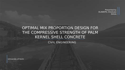 Pdf Optimal Mix Proportion Design For The Compressive Strength Of