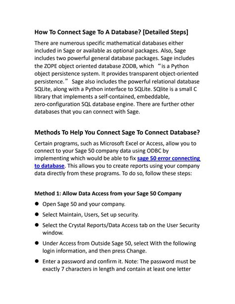 All You Need To Know About Sage Error Connecting To Database By Lilyevns Issuu