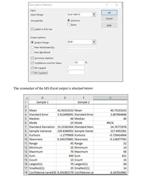 use the xlminer analysis toolpak to find descriptive statistics for