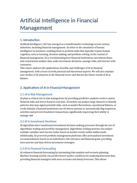 Aiinfinancialmanagementreport Pdf Artificial Intelligence
