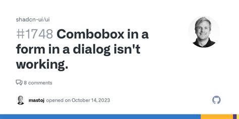 combobox in a form in a dialog isn t working · issue 1748 · shadcn ui