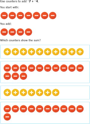 IXL Add And Subtract Integers Using Counters Year Maths Practice