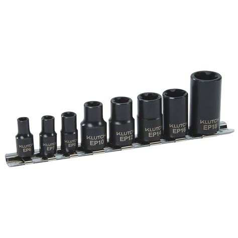 Klutch 8 Pc External Torx Plus Socket Set