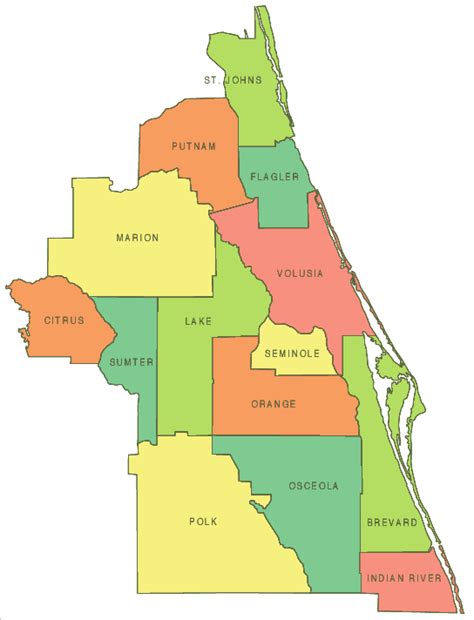 Map Of Central Fl Counties