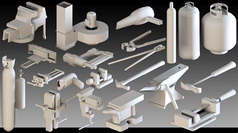Artstation 106 Blacksmithing Tools Kitbash High Detail 3d Models Resources