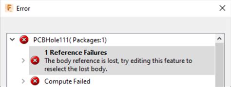 Reference Failures The Body Reference Is Lost When Trying To Push To A D PCB In Autodesk Fusion