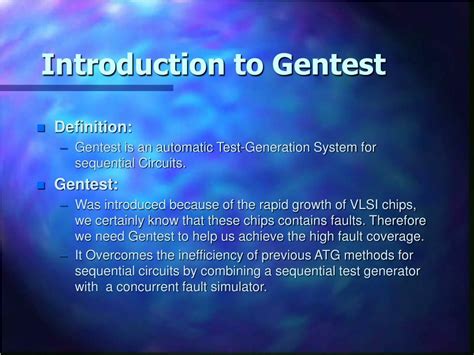 PPT Gentest An Automatic Test Generation System For Sequential Circuits PowerPoint