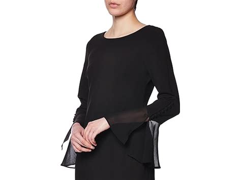 Calvin Klein Chiffon Bell Sleeve Sheath Dress 10