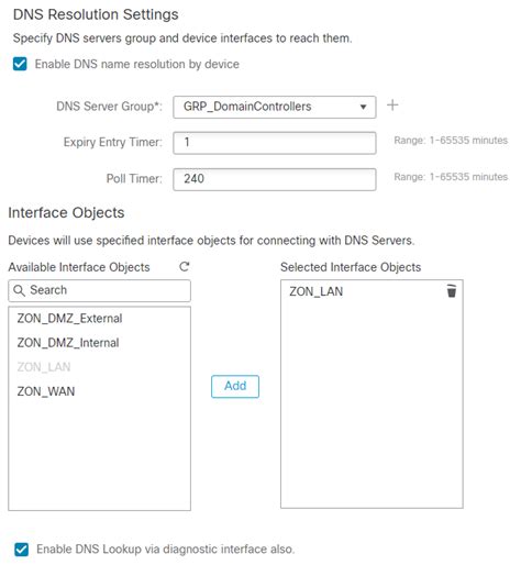 Solved Firepower Thread Defense 1150 Dns Servers Over Management Diagnostic Cisco Community