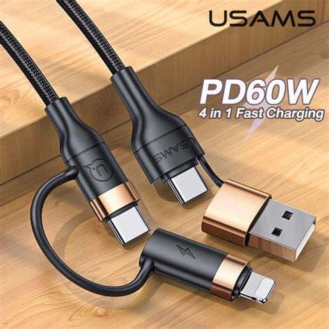 USAMS 60w USB C PD Fast Charger 4 In 1 USB Type C To Type C Lightning Cable ShopZ Reviews On