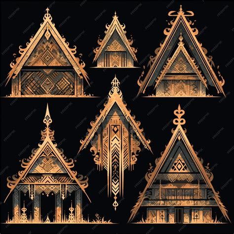 Indonesian Traditional House Patterns With Regional Architecture Premium Ai Generated Vector