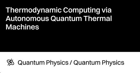 Thermodynamic Computing Via Autonomous Quantum Thermal Machines