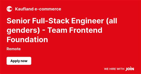 Kaufland E Commerce Remote Senior Full Stack Engineer All Genders Team Frontend Foundation