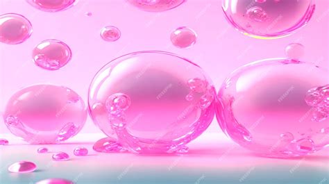 Premium Photo Glass Blobs On Pink Background 3d Render Rendering