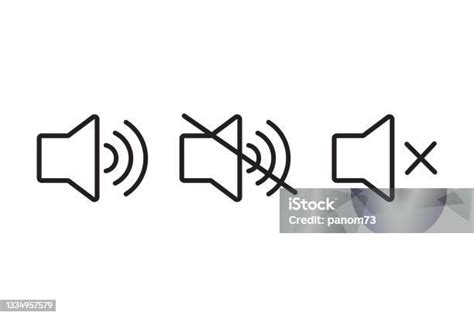 웹 디자인 로고 Ui에 대한 사운드 볼륨 및 음소거 설정 아이콘 침묵 사운드 오프 기호 그림 그래픽 사용자 인터페이스에 대한 스톡 벡터 아트 및 기타 이미지 Istock