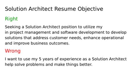 Top 17 Solution Architect Resume Objective Examples