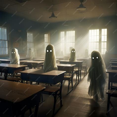 Premium Photo 3d Rendering Ghosts In A Classroom