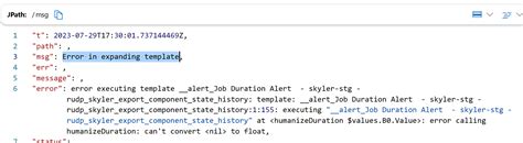 Alerting Status Code 500 Received With Log Error In Expanding Template