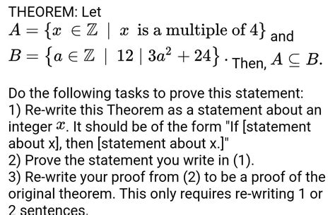 Solved THEOREM Let A X EZ X Is A Multiple Of And Chegg Com