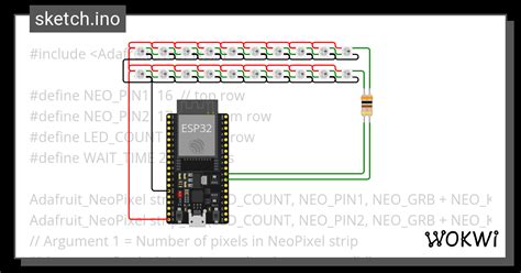 Neopixel Lines 002 Wokwi Esp32 Stm32 Arduino Simulator