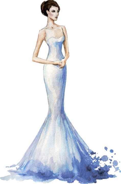 เวกเตอร์ภาพประกอบแฟชั่นผู้หญิงวาดด้วยมือ Eps Uidownload