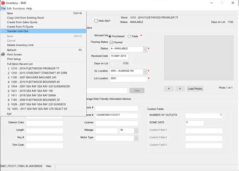 Transferring Units In Unit Inventory IDS Astra