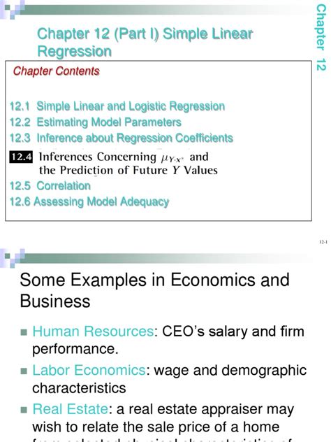 Notes12 Part I Simple Linear Regression Pdf Logistic Regression Regression Analysis