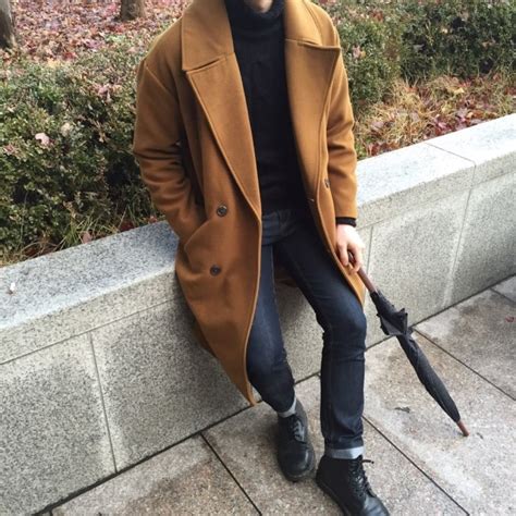 남자 패션블로그 데일리룩2 남자 롱코트 코디 카멜코트 코디 네이버 블로그