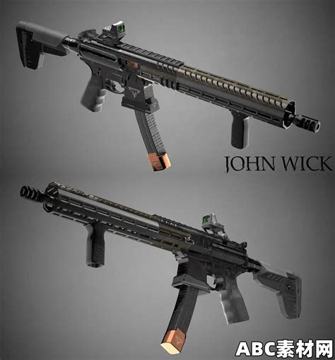 疾速备战冲锋步枪3d模型john wick 3 mpx kay49w 3d model abc素材资源网