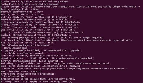 Build Fatal Module Uvcvideo Not Found Error While Building Realsense
