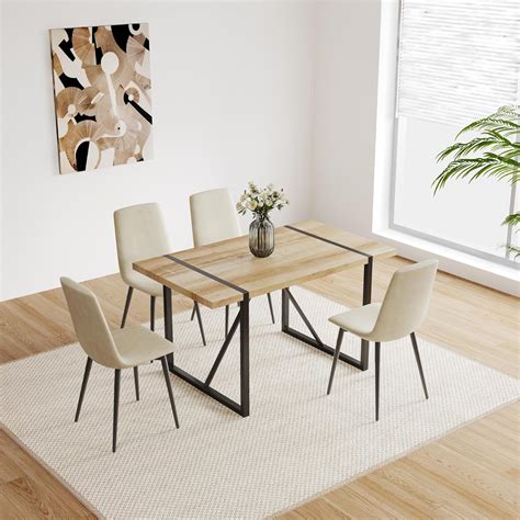 Lumisol Dining Table For 4 Solid Wood Dining Table Set