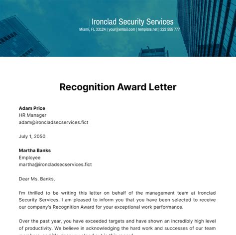 Free Award Letter Templates And Examples Edit Online And Download