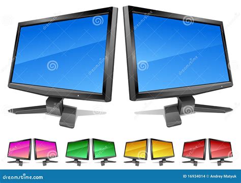 Two modern monitors stock vector. Illustration of green - 16934014