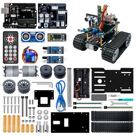 new lafvin mini tank robot smart robot car kit for arduino robot educ
