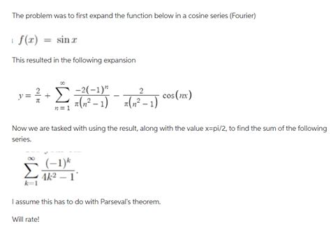 Solved The Problem Was To First Expand The Function Below In Chegg Com