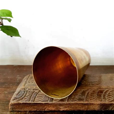 Lassi Tumbler Large Size Sheeted Bronze Indian Antique Quest