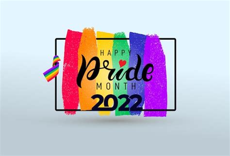 무지개 깃발이 있는 프라이드 월 2022 로고 마음이 있는 프라이드 기호 Lgbt 성 소수자 동성애자 배너 사랑은 사랑입니다 템플릿 디자이너 기호 아이콘 다채로운 브러시