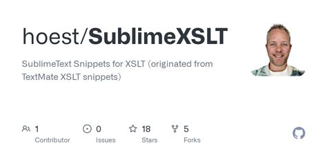 GitHub Hoest SublimeXSLT SublimeText Snippets For XSLT Originated From TextMate XSLT Snippets