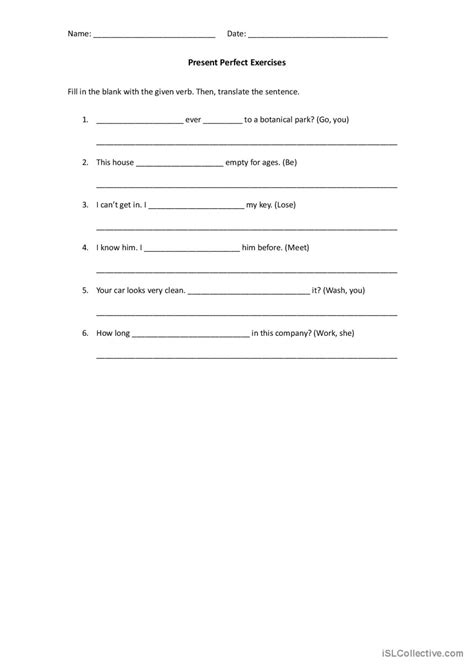 Present Perfect Affirmative And Int English Esl Worksheets Pdf And Doc