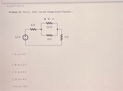 Solved Problem 12 Find V1 Hint Use The Voltage Divider