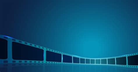 파란색 배경에 필름 스트립 롤 프레임 시네마 벡터 영화제 포스터 배너 또는 전단지 배경 예술 디자인 릴 시네마 필름 스트립 템플릿 영화 시간 및 엔터테인먼트 개념 Eps