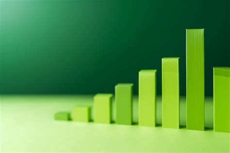 Green Plain Background With Growth Graph Background Green Growth Graph