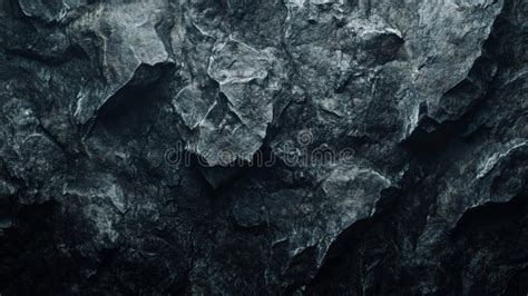 Dark Gray Rock Texture Background Detailed Rough Stone Surface Close