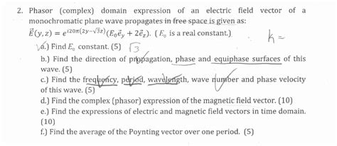 solved 2 phasor complex domain expression of an electric