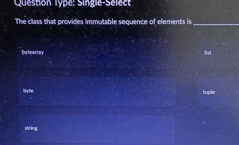 The Class That Provides Immutable Sequence Of Studyx