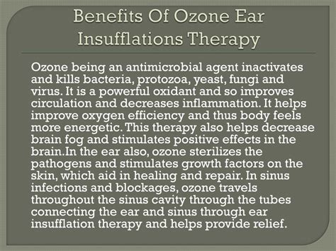 Ppt Ozone Ear Insufflation Benefits Powerpoint Presentation Free