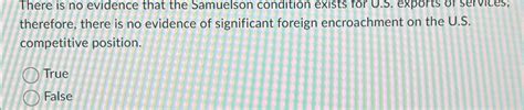 Solved There Is No Evidence That The Samuelson Condition