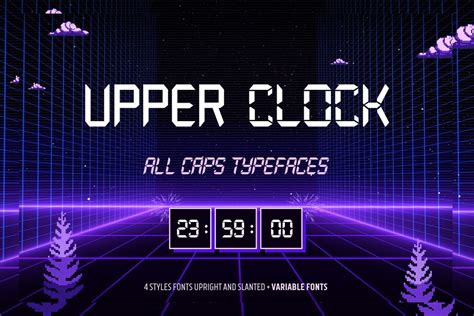 Upper Clock Digital Clock Font Modern Watch Font Sci Fi Techno Font Alarm Font Commercial Use